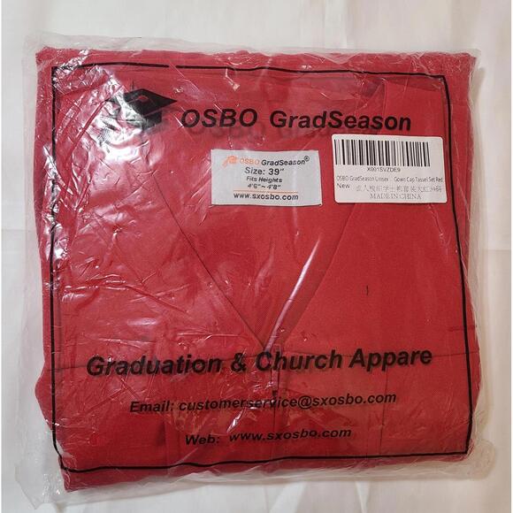 Other | Osbo Graduationchoir Gown Adult Size 39 4648 Red Ceremony ...